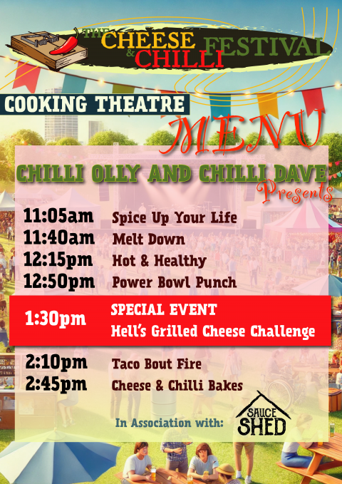 Cooking Theatre Schedule - Cheese and Chilli Festival